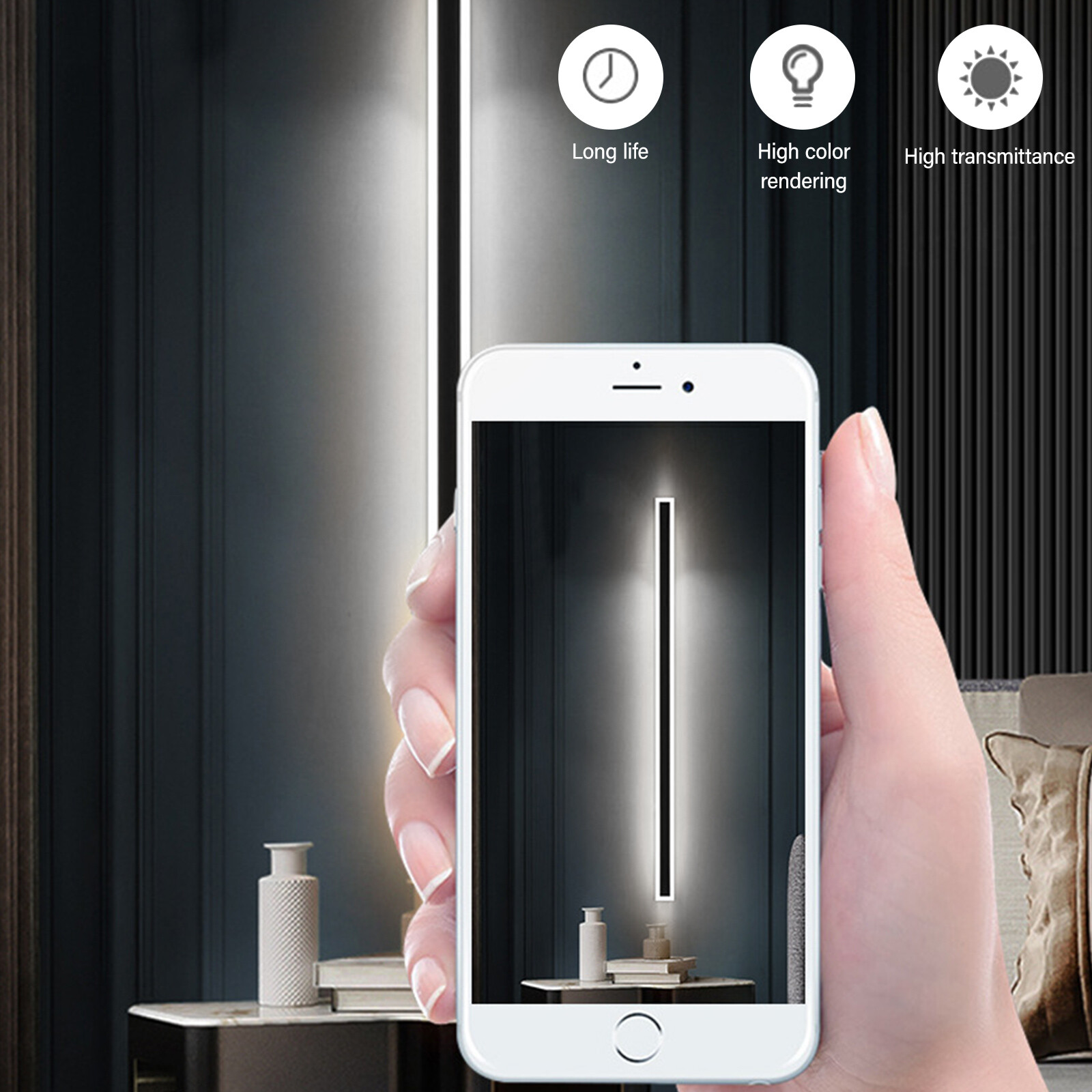 Modern LED Wall Lamp Long Strip Light Bedroom Outdoor Garden Exterior ...