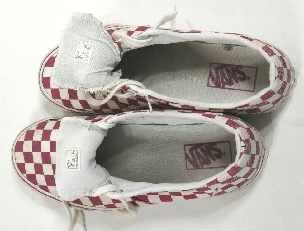 Vans Classic Red White Checkerboard Lace Up Canvas Sn… - Gem