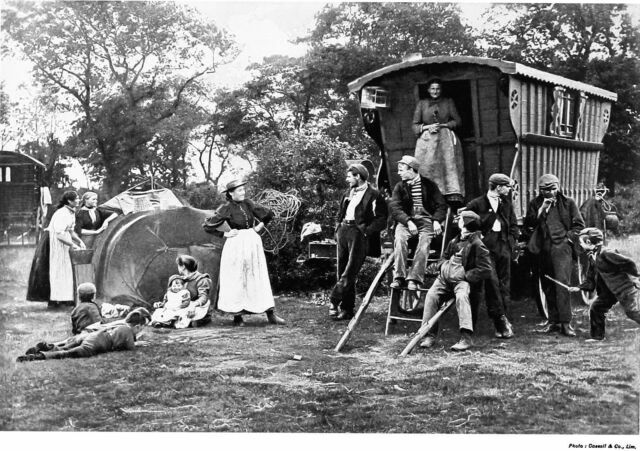 1897 Gipsy Gypsy Camp Essex Caravan Romany Travellers 7x5 Inch Reprint ...