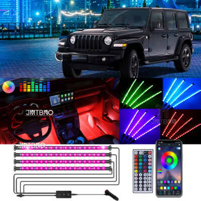 For Jeep Wrangler Car Interior Accessories RGB LED Floor Decorative ...