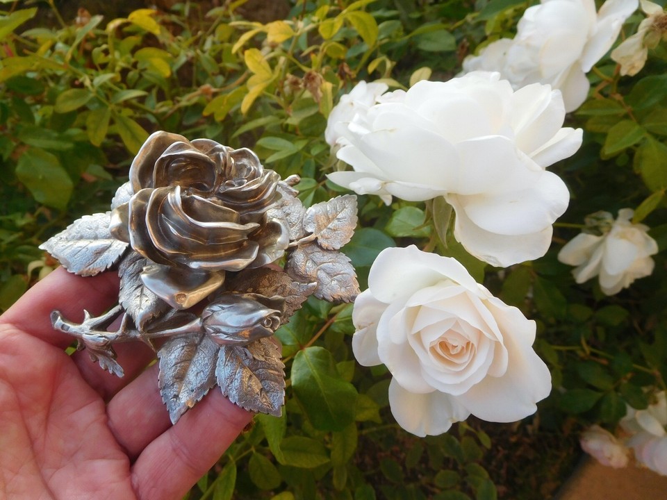 Extremely Rare French Art Nouveau Sterling Silver Roses Desktop ...