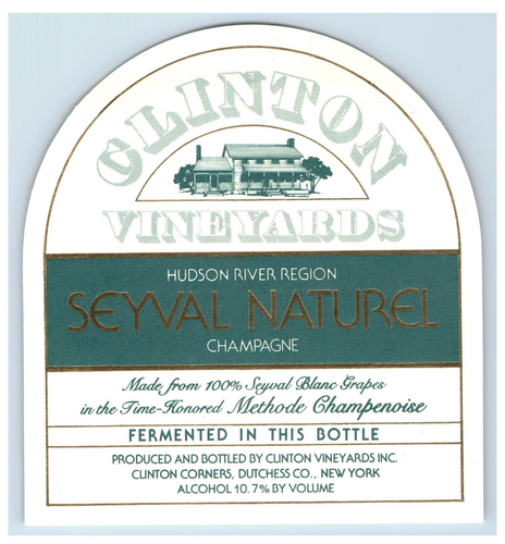 Vintage Clinton Vineyard Seyval Naturel Champagne Paper Wine Label ...