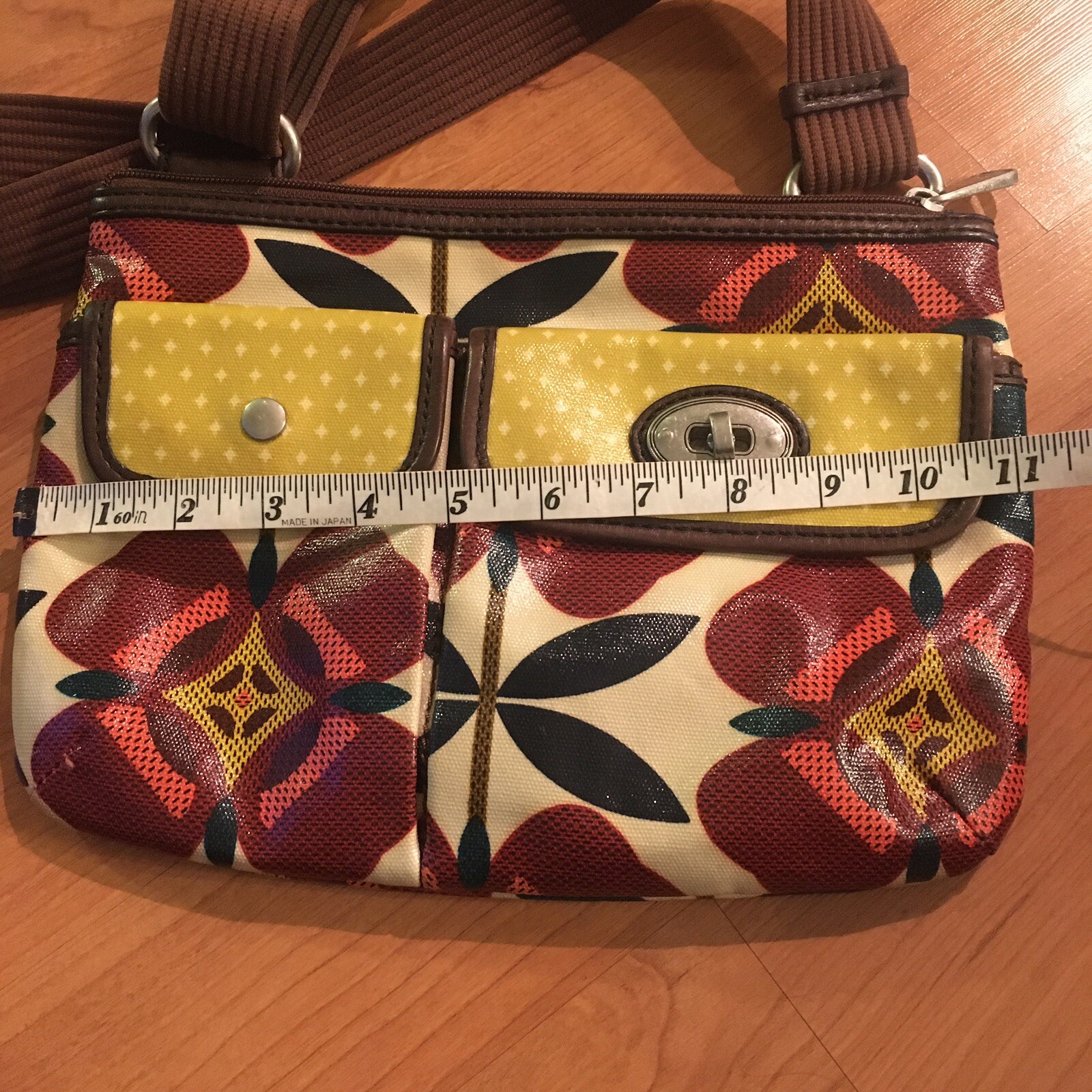 fossil Kay Per Coated Canvas Shoulder Messenger Bag - Gem