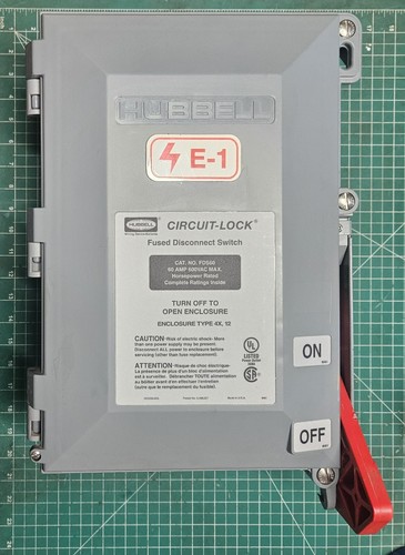 HUBBELL CIRCUIT-LOCK FDS60 , ENCLOSED FUSIBLE SWITCH , 60A , 600 VAC | eBay