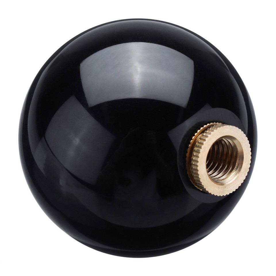 Round Ball Shift Knob Black Acrylic Universal Gear Shifter Head with 3 ...