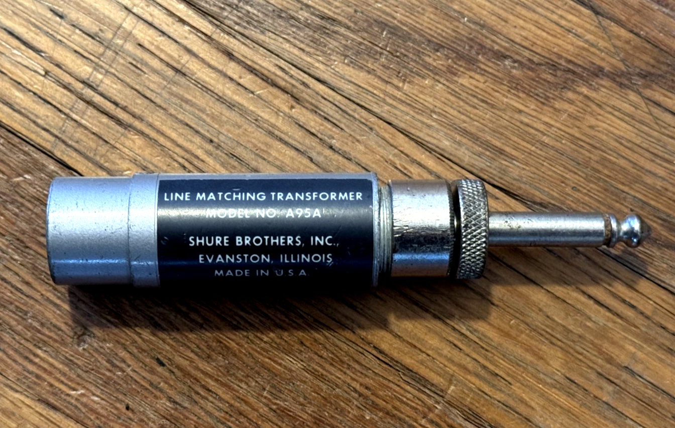 Vintage Shure A95A Microphone Line Matching Transformer w 1/4" to XLR ...