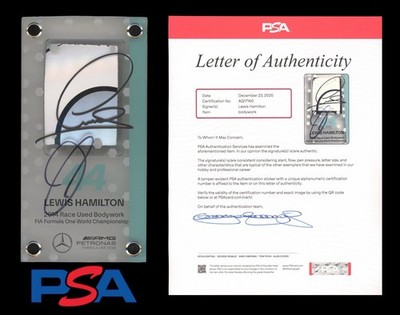 Lewis Hamilton Signed 2014 WDC F1 Race Used Bodywork Mercedes #44 PSA ...