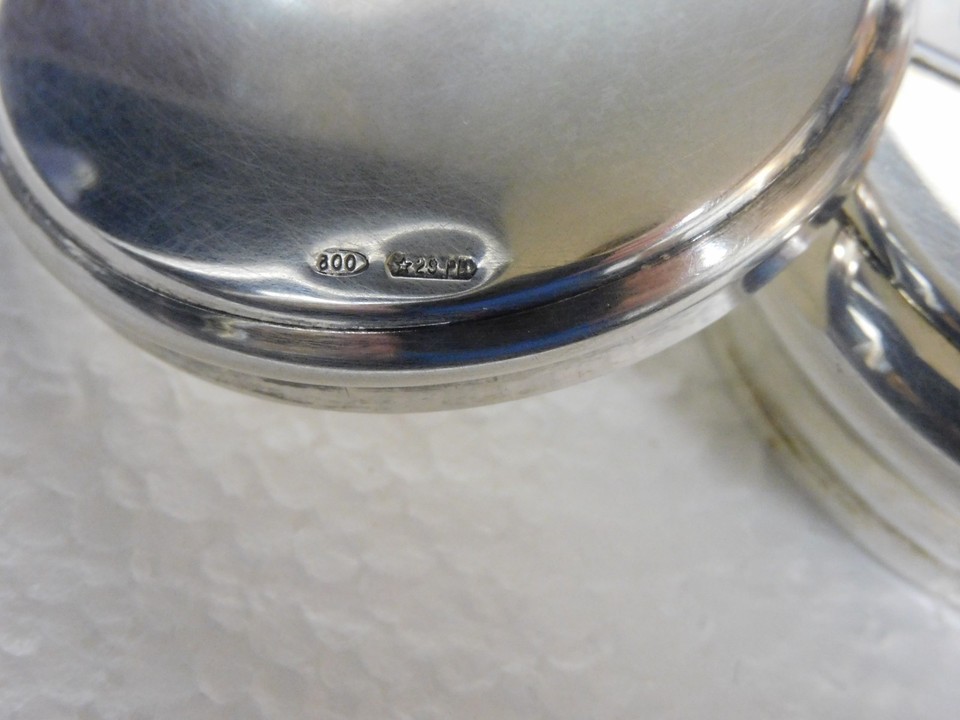 VTG ITALIAN ELGANT 800 SILEVR ROUND TRINKET, JEWELRY BOX WITH MONO | eBay