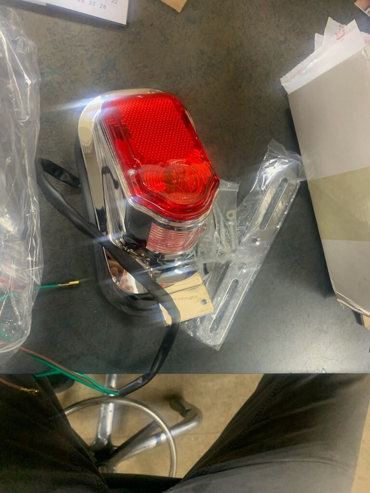 12V Motorcycle Chrome Red Tombstone Brake Tail Light For Harley Cafe ...