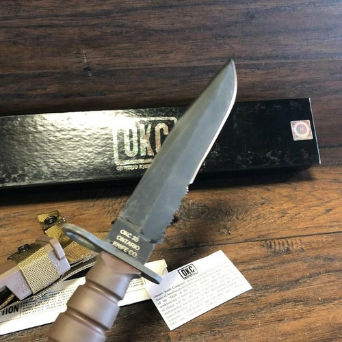 WAR BAYONET OKC-3S USMC Knife and Scabbard Ontario Knife Company, NEW ...