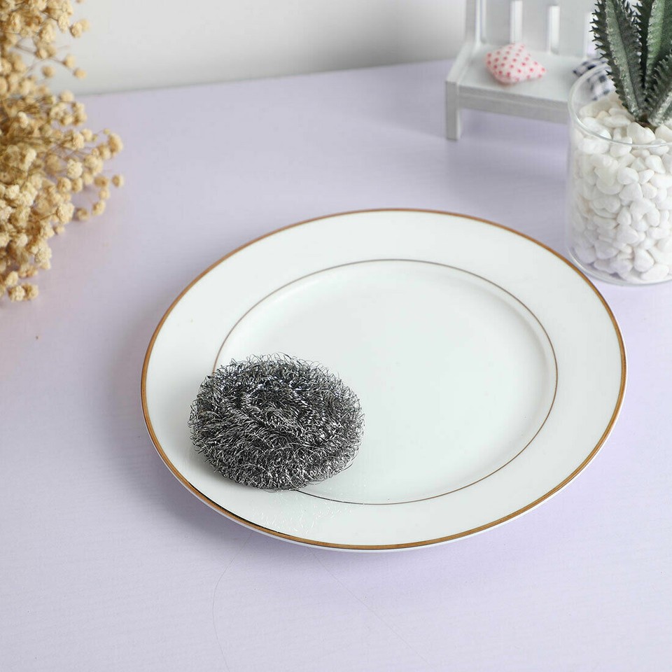 8 pcs Stainless Steel Pot Scrubber Metal Wire Cleaning Ball Kitchen Pan ...