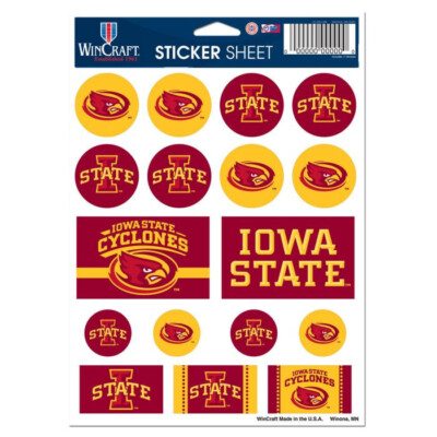 Iowa State Cyclones Mini Decals Stickers 17 Stickers per Sheet USA ...