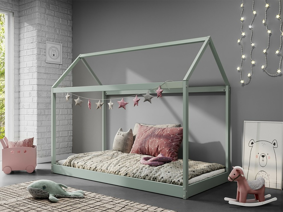 Treehouse Single Bed Wooden Frame 3FT Kids Sleeper Pine House Low ...
