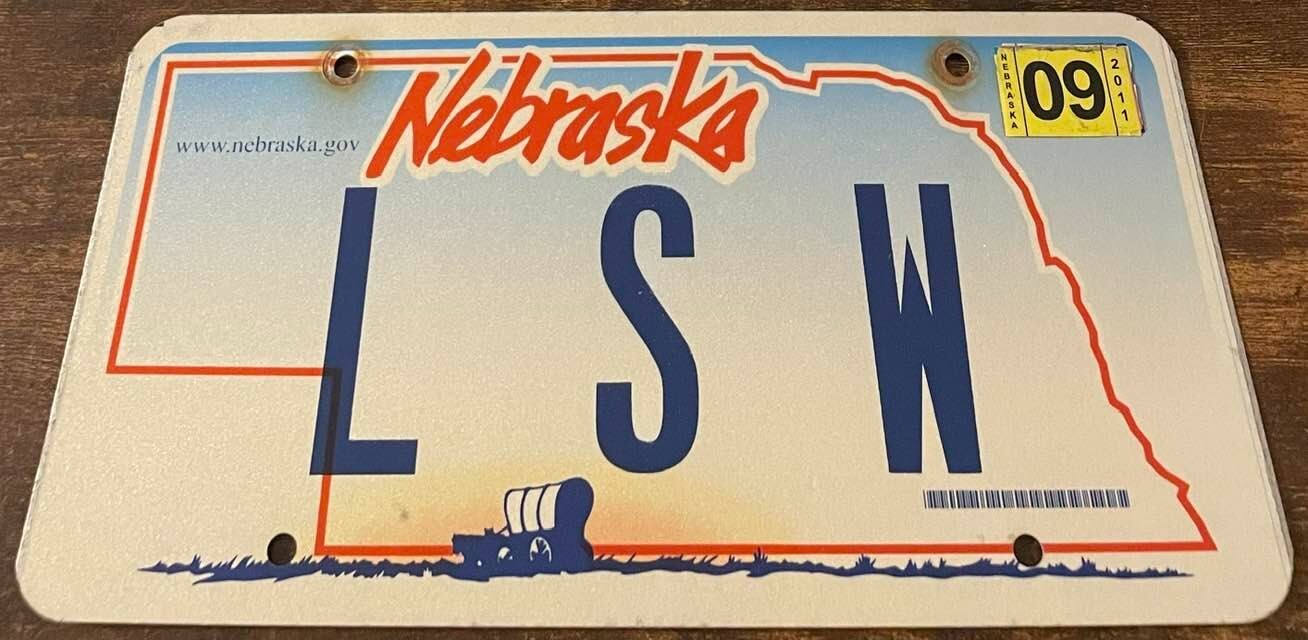 L S W Vanity License Plate Nebraska LSW Licensed Social Worker Annuity ...