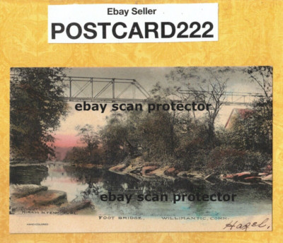 CT Willimantic 1908-29 antique postcard STEEL FOOT BRIDGE CONN | eBay