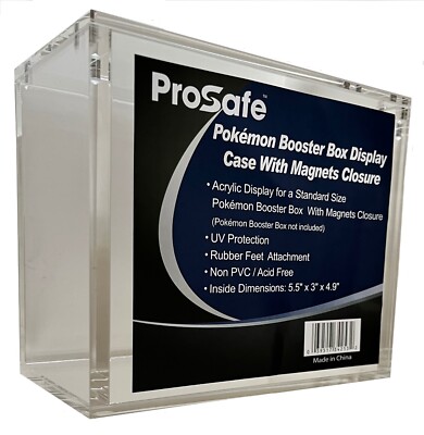Booster Box Pokemon Magnetic Lid Clear Acrylic Protective Display Case ...