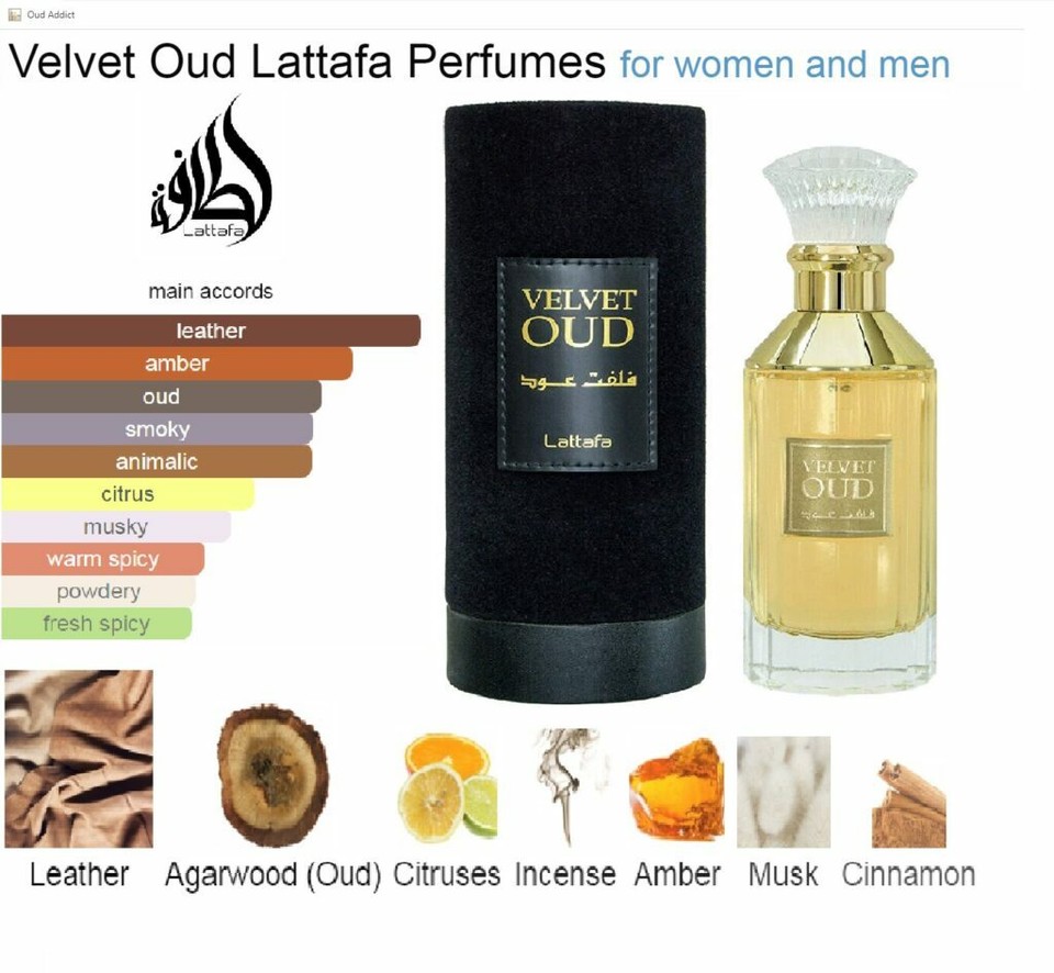 Perfume Velvet Oud By Lattafa EDP Perfumes 100 ML Amazing Oud 100% ...