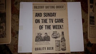 Dizzy Dean Buddy Blattner 1958 Falstaff Beer Advertisement Ad | eBay