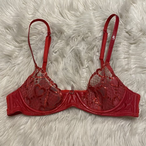 Savage X Fenty 32A Bra Red Underwire Back Closure Heart Print | eBay