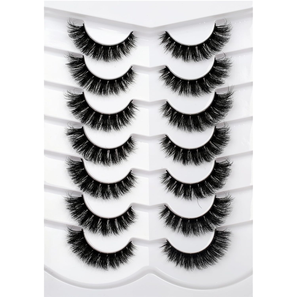 False Eyelashes Natural Volume Cat Eye Cluster Extensions Look Wispy ...