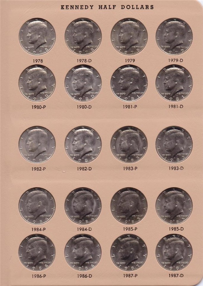 Set / Collection Kennedy Halves 1964 2018 PD complete all BU 102 coins ...