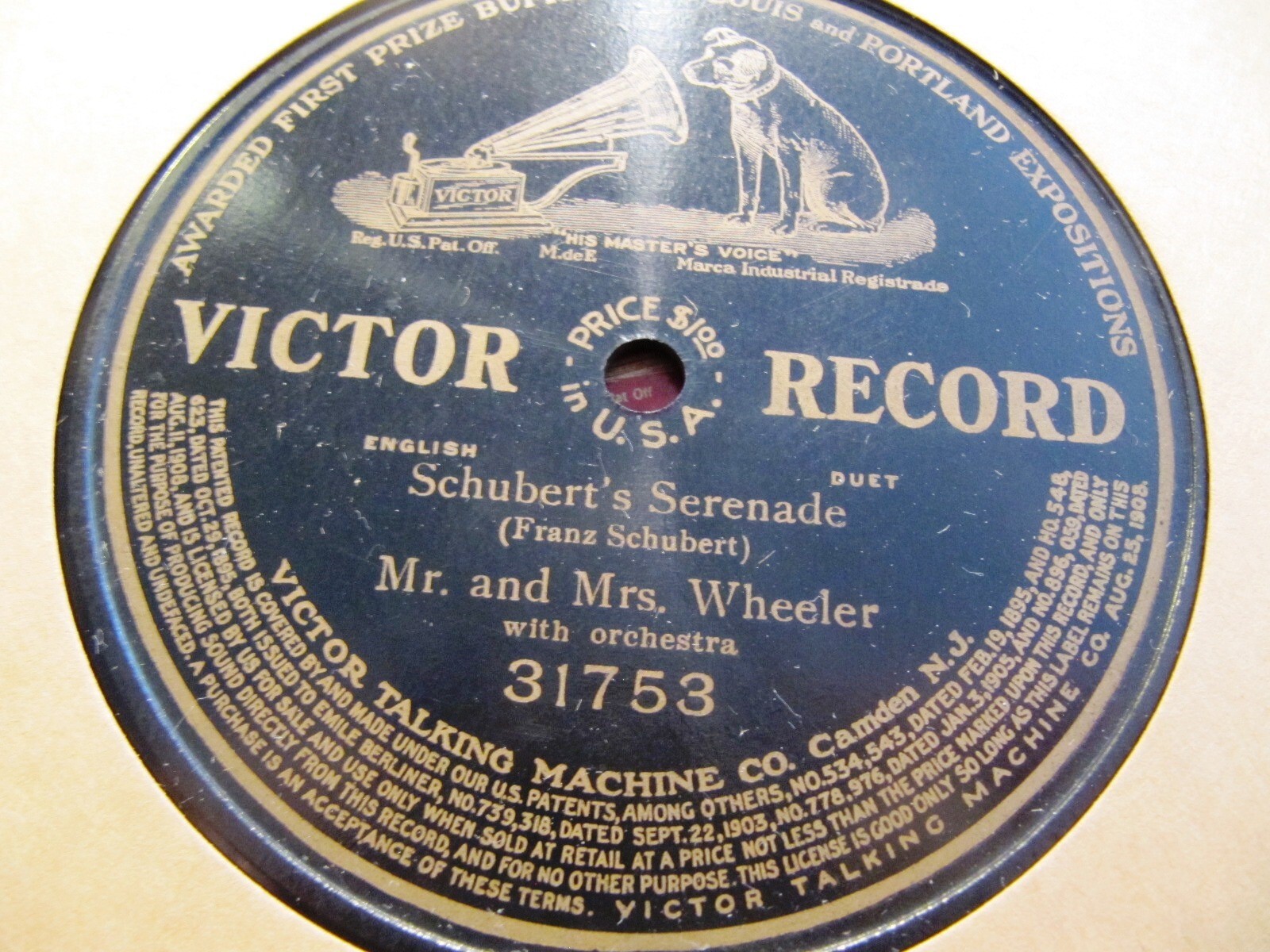 1909 Elizabeth & William WHEELER Schubert Serenade Standchen Leise ...