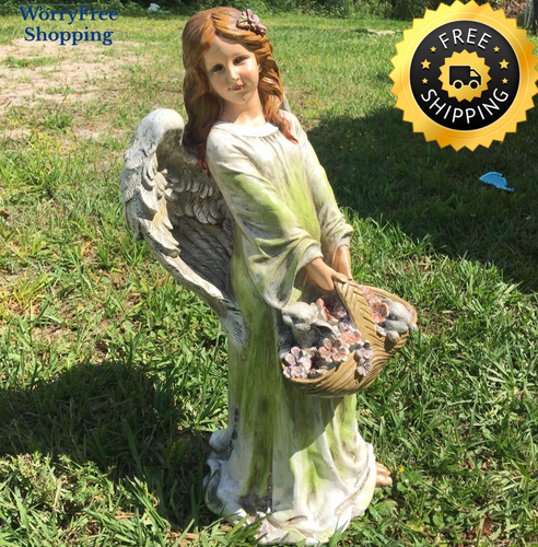 24-inch Angel Statue Home Garden Sculpture Art Decor Angelic Cherubs ...