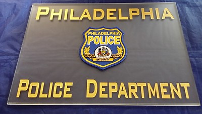 Philadelphia Police Department Acrylic Beveled Signage w Patch 14"X10"X ...