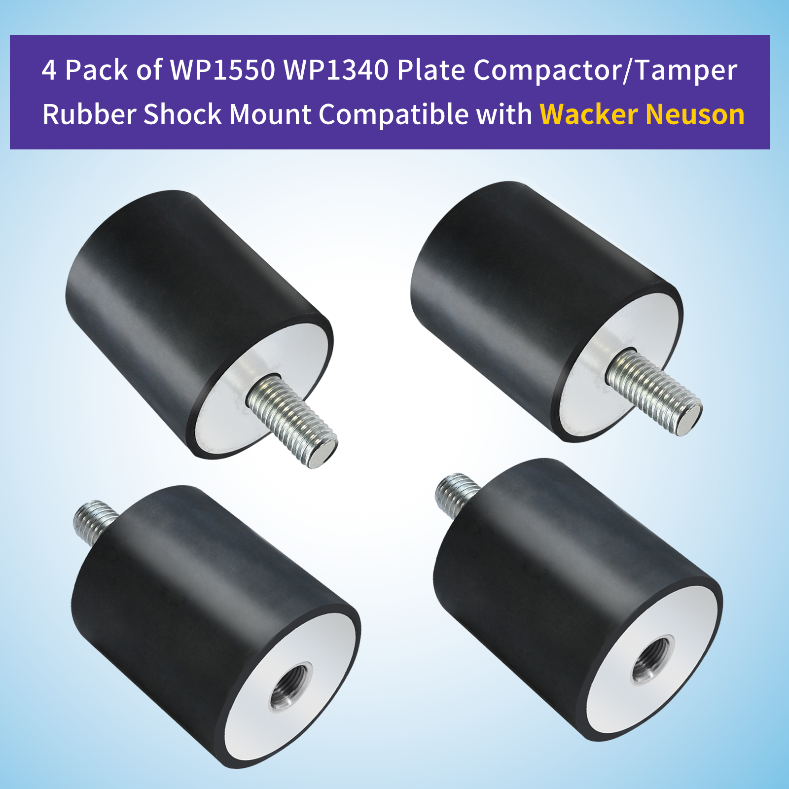 4 Pack plate compactor tamper rubber shock mount Fits Wacker WP1550 ...