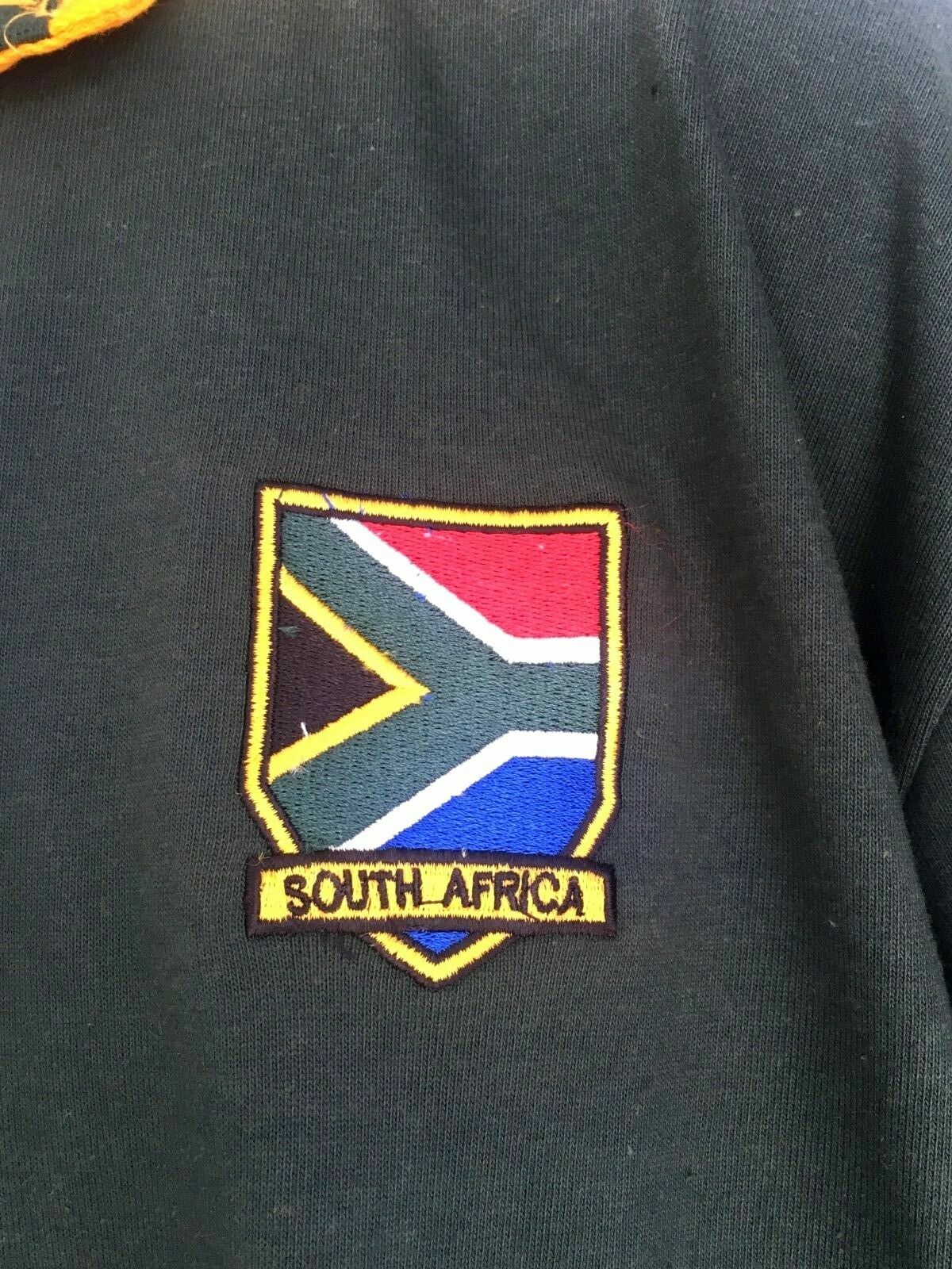 Men's South Africa Springbok Rugby Top Polo Shirt Long Sleeve M L XL ...