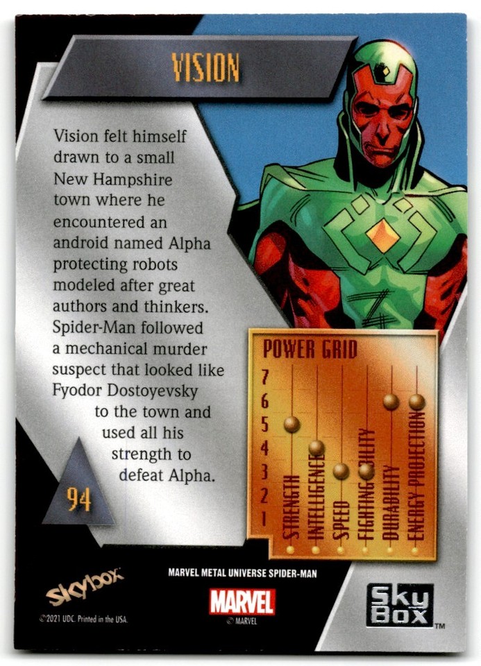 2021 Marvel Metal Universe Spider-Man Vision #94 Base | eBay