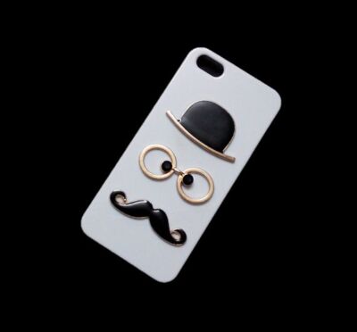 For iPhone 5 5S 3D Cute Hat Eye Mustache Back Hard Phone Case Cover ...