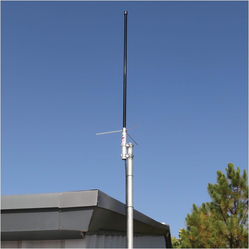 Tram Dual Band Vertical Base Antenna UHF VHF High Gain Fiberglass Ham ...
