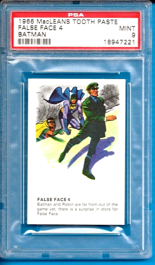 1966 MacLeans Tooth Paste Batman #4 False Face Psa 9 | eBay