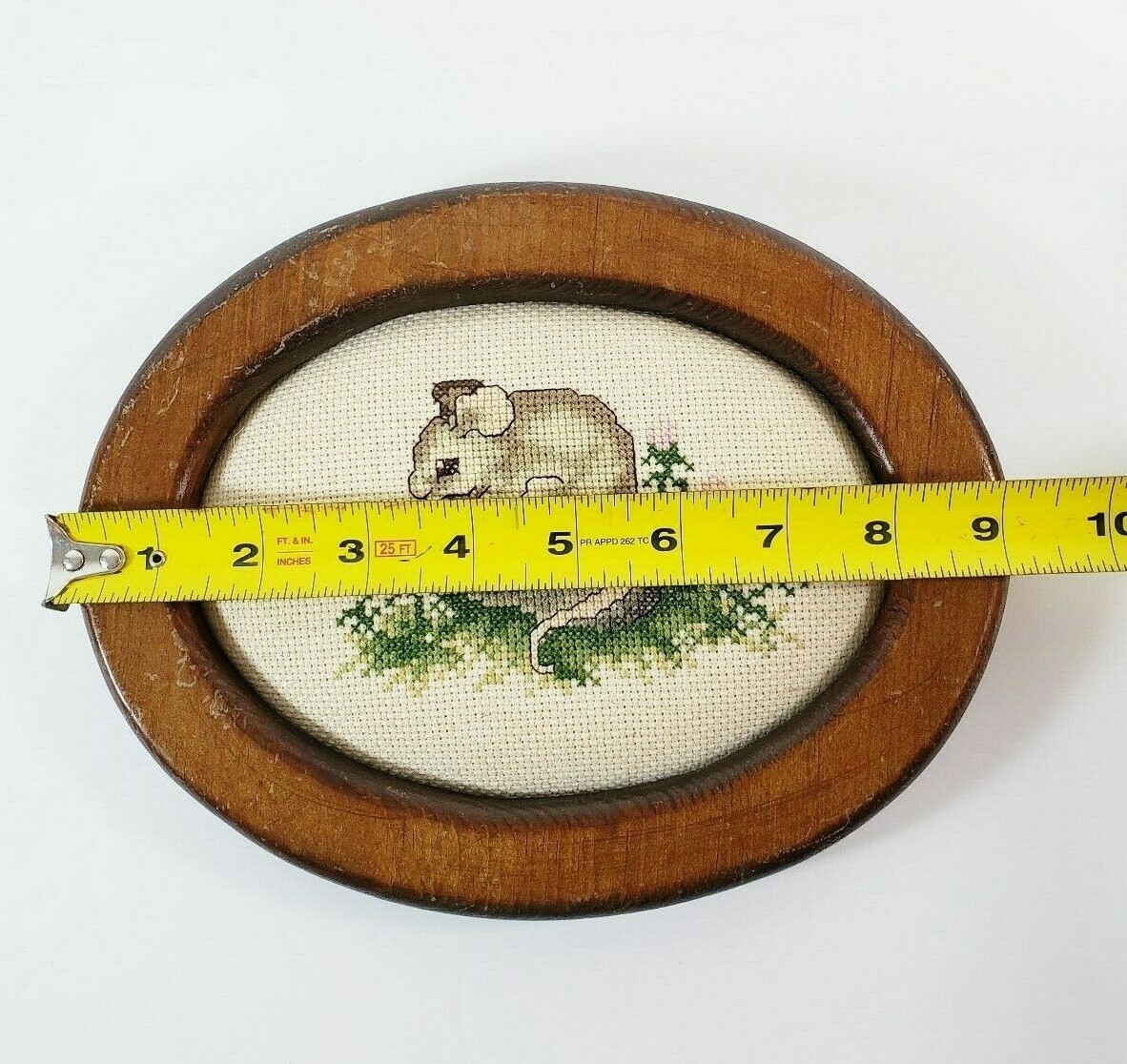 Vtg Cross Stitch of Mice Set of 2 Wood Frames Animal Rustic Farmhouse ...