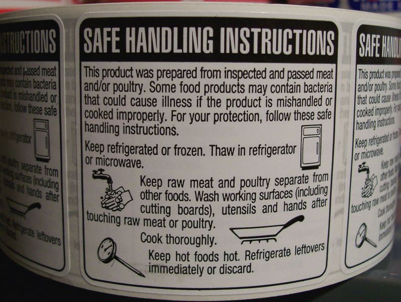 500 2"X2" Labels SAFE HANDLING INSTRUCTIONS Food Packaging Sticker | eBay