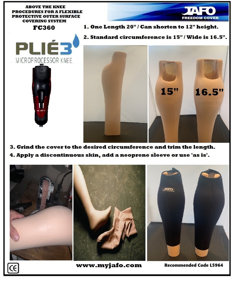 prosthetic leg protective knee cover by JAFO For Endolite, Orion, Lynx ...