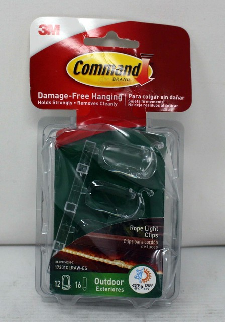 Command Outdoor Rope Light Clips Clear 17301CLRAWES for sale online | eBay