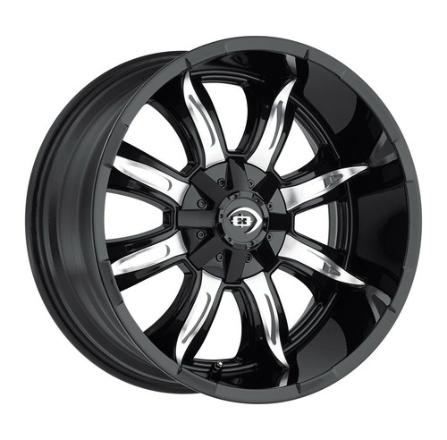20" Vision 423 Manic Gloss Black Machined Face Wheel 20x10 6x135 Truck ...