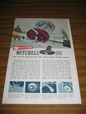 1964 Print Ad Garcia Mitchell 600 Saltwater Fishing Reels Surf ...