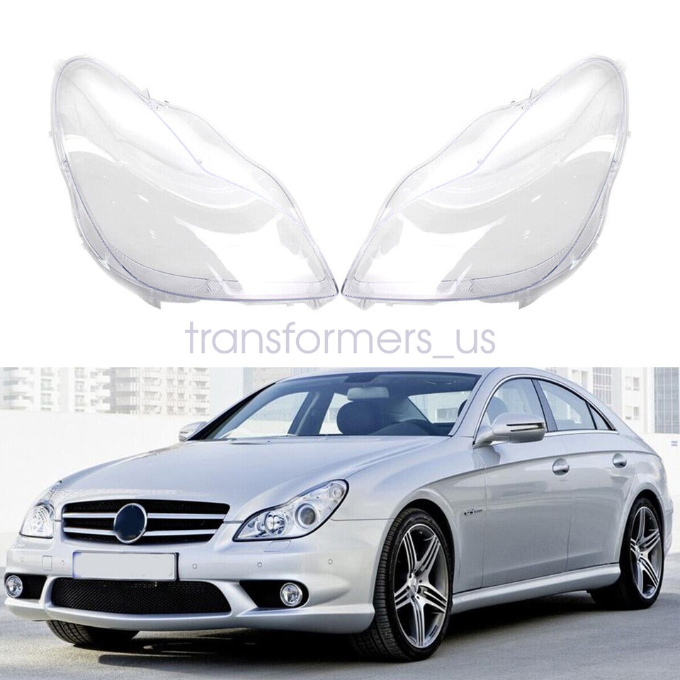 Pair Headlight Lampshade Lens Cover For Mercedes Benz W219 06-11 CLS ...