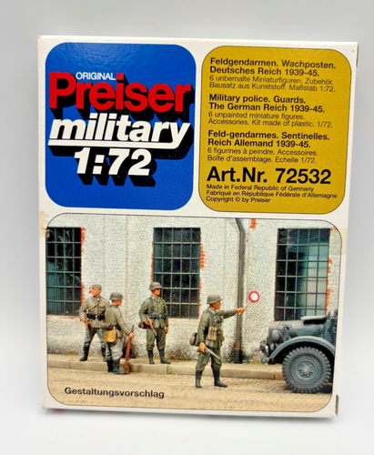Preiser 72532 WWII German Military Police 1/72 Scale HTF Figures Kit ...