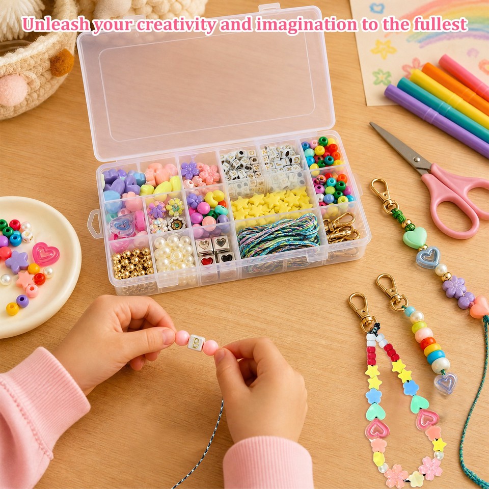421PCS Beaded DIY Bag Charm Kit Keychain Making Kit With Heart Star ...