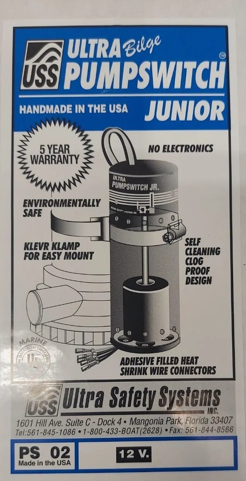 UPS-02 JUNIOR Ultra Bilge Pump switch 12 VOLT | eBay