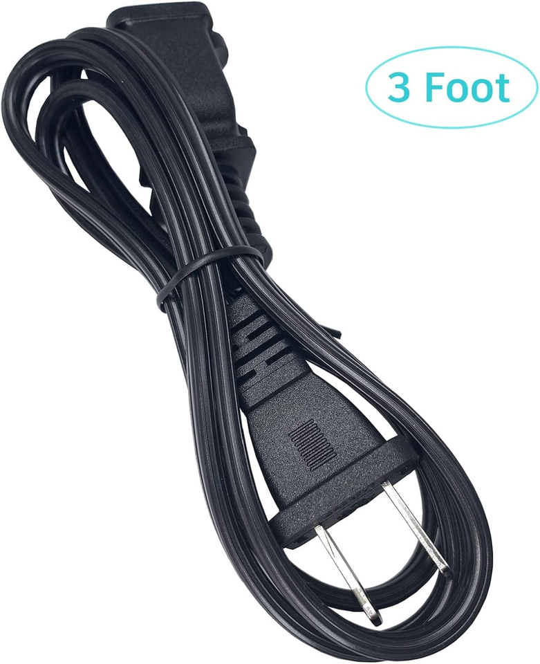 Small Extension Cord 3 FT, Short Two Prong, Black Male Female 18 AWG ...