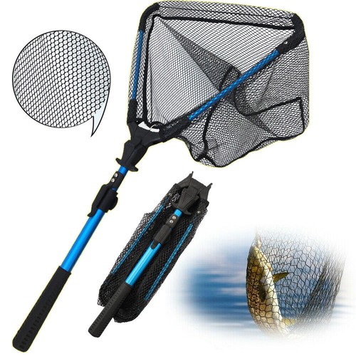 Fishing Net Landing Mesh Fish Catch Tool Telescopic Pole Folding Handle ...