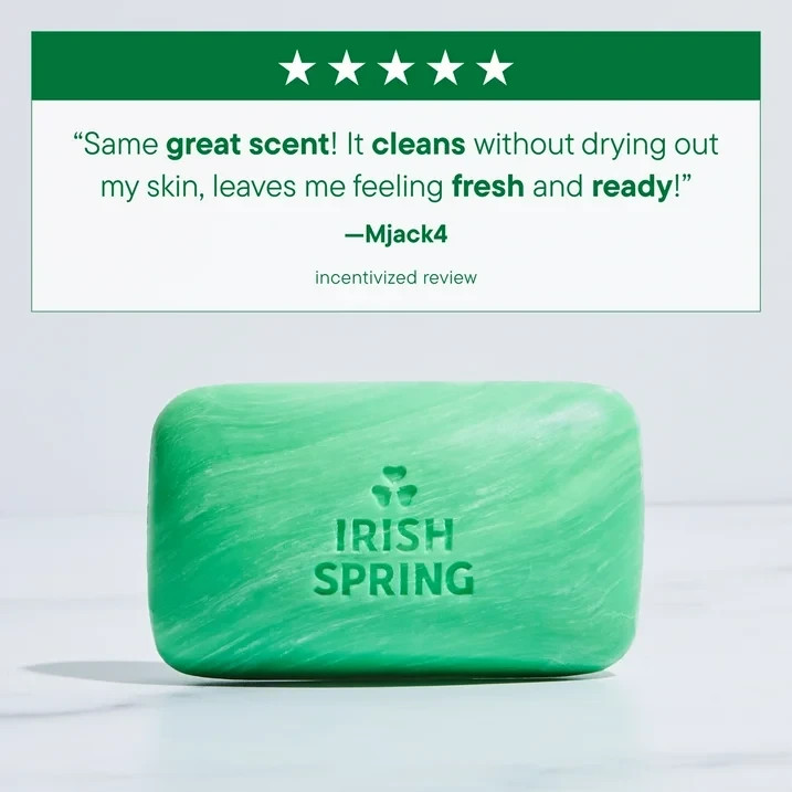 Irish Spring Original Deodorant Bar Soap With Flaxseed Oil, 3.7 oz Bar ...