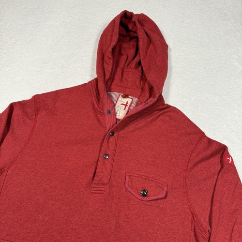 Relwen Pullover Hoodie Mens Large Snap Henley Pocket Thumbholes Casual ...