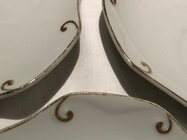 Set of 3 Vtg Lefton Christmas Tree Holly Tea Cups & Snack Plates White ...