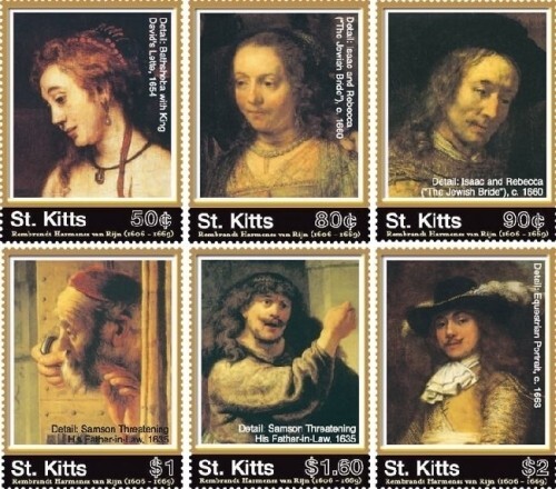 Saint Kitts 2006 - Rembrandt - Set of 6 Stamps - Scott #647-52 - MNH | eBay